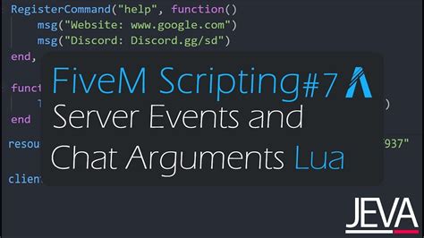 fivem scripting 7 server events and chat arguments youtube