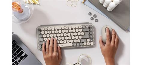 Buy Logitech POP Keys Wireless Mechanical Keyboard Mist Sand PC Case Gear Australia