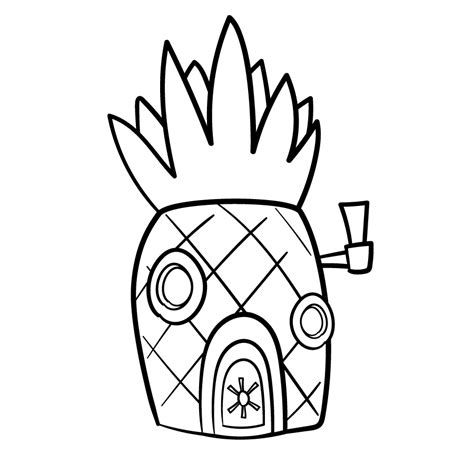Spongebob Pineapple House Cartoon Black And White Clipart Free Download