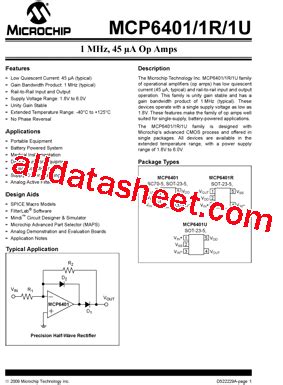MCP6404T E LT Datasheet PDF Microchip Technology