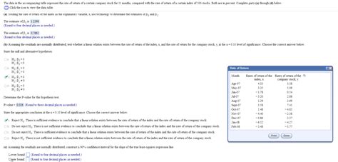 Solved The Data In The Accompanying Table Represent The R Chegg Com