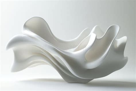 A Sculptural Piece Featuring Smooth Flowing Curves In White Evoking A Sense Of Elegance Stock