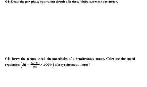 Solved Q Draw The Per Phase Equivalent Circuit Of A Chegg