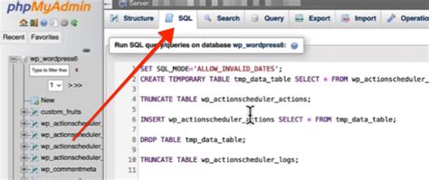 cómo borrar las tablas wp actionscheduler actions y wp actionscheduler logs de woocommerce