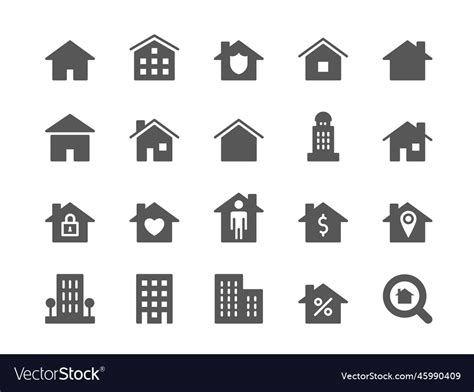 Home Icons House Shape Logo Residential Building Vector Image
