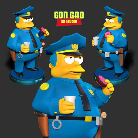 Archivo 3d Chief Wiggum The Simpsons Fanart 🗿 ・plan De Impresora 3d