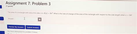 solved assignment 7 problem 3 1 point the area of a