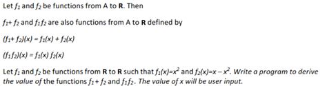 Solved Let f₁ and f₂ be functions from A to R Then f f Chegg com