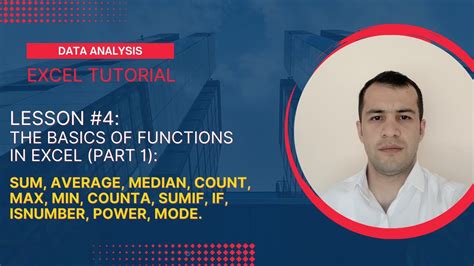 Excel Tutorial Lesson 4 Use Of Functions Part 1 Youtube
