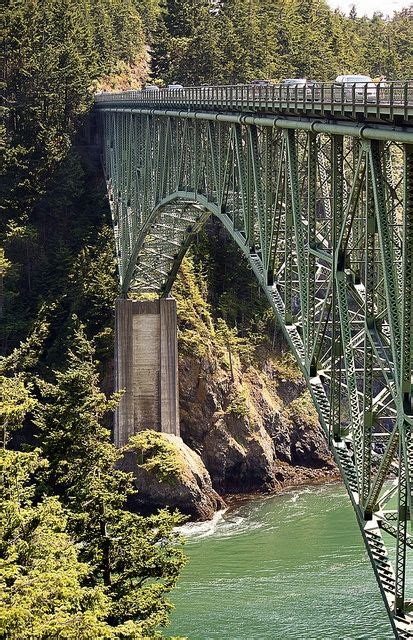 Deception Pass Bridge Connecting Whidbey Island To Fidalgo Island In
