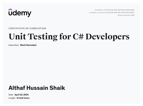 Althaf Hussain Shaik On Linkedin Udemy Course Completion Certificate