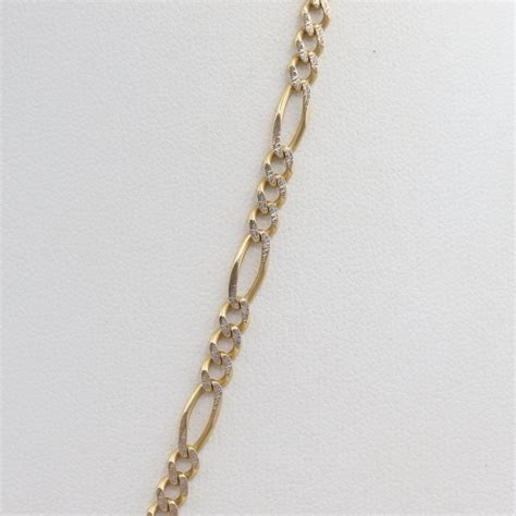 14kt Two Tone Gold Figaro Chain Necklace Property Room