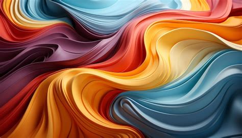 Abstract Backdrop With Smooth Flowing Wave Pattern In Vibrant Colors Generated By Artificial