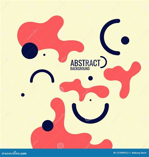 Trendy Abstract Background Composition Of Amorphous Forms And Lines Stock Vector Illustration