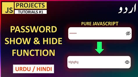 How To Show And Hide Password In Javascript Project 1 Urduhindi Youtube