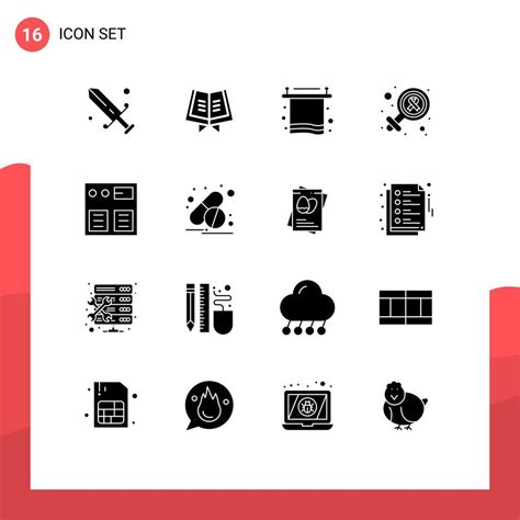 Set Of 16 Modern Ui Icons Symbols Signs For Pay Arrow Interior Cancer Day Gender Editable Vector