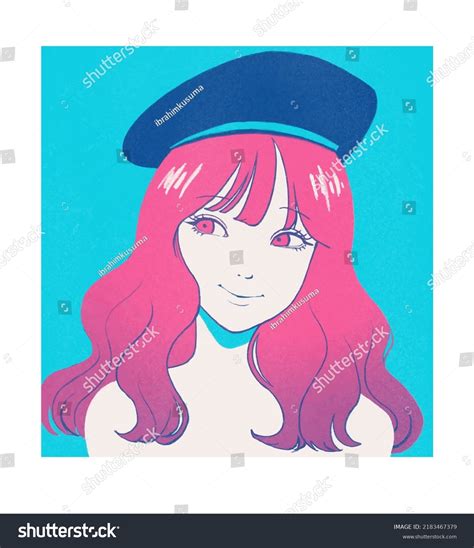 Beauty Girl Anime Manga Close Beret Stock Vector Royalty Free