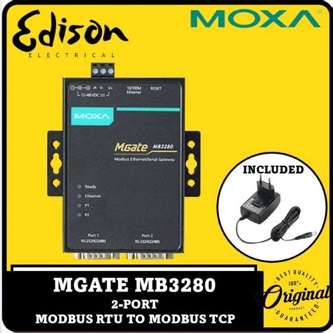 Promo Moxa Mgate Mb3280 2 Port Serial To Ethernet Modbus Gateways Rtu To Tcp Diskon 23 Di