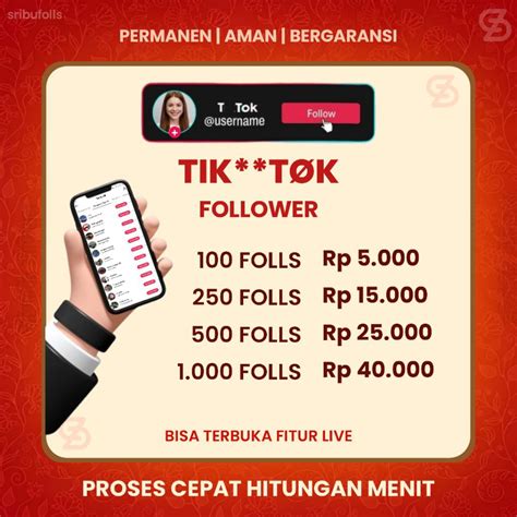 Jual Follower Tik Tok Permanen Real Aktif Murah Proses Cepat Shopee