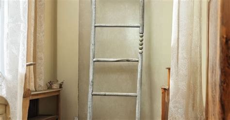 سلم خشب ديكور ريفي الارتفاع 145 سم