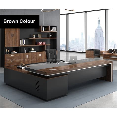 Formal Office Working Table CEO Working Desk With Side Cabinet