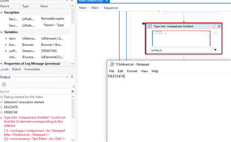 Type Into Activity For Notepad Is Not Working Properly As Expected