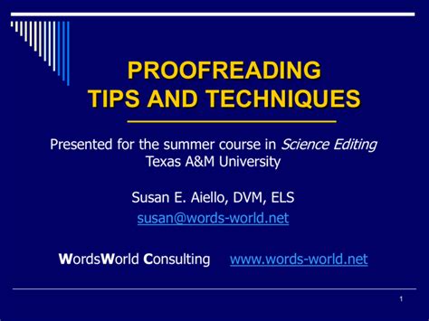 Proofreading Tips And Techniques