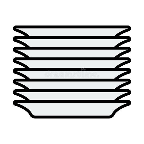 Plate Stack Icon Stock Vector Illustration Of Background 240957965