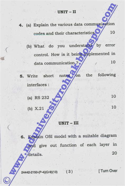 Data Communication Previous Year Paper July 2013 Btech 7th Semester