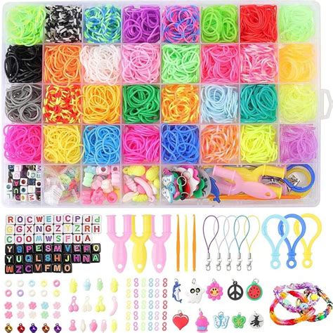 Loom Bands Set 2200 Diy Loops Rubber Set 32 Colours Loom For Bracelets Rubber Loops Ts