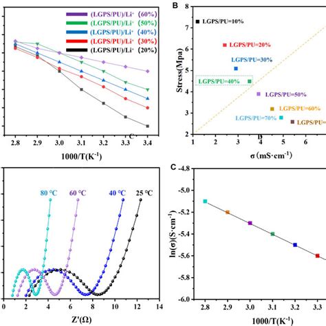A Arrhenius Plots For The Ionic Conductivities Of Different Download Scientific Diagram