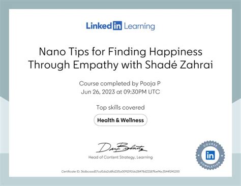 pooja pandey on linkedin certificate of completion