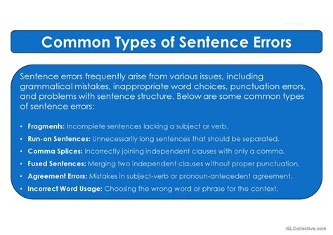 Writing Sentence Errors General Gra English Esl Powerpoints Writing Sentence Errors General Gra English Esl Powerpoints