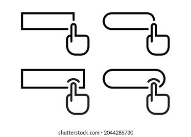 Click Cursor Set Button Hand Pointer Stock Vector Royalty Free