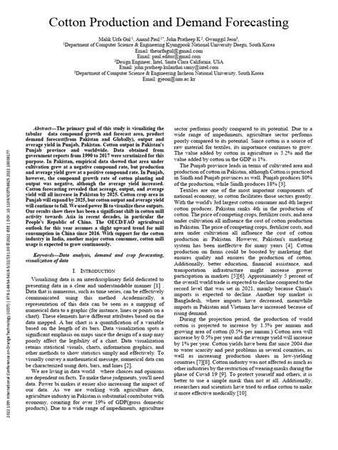 Cotton Production And Demand Forecasting Pdf
