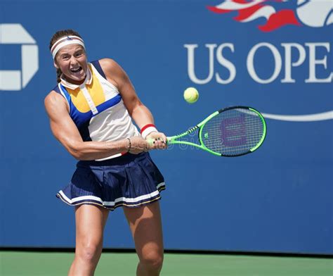 Grand Slam Champion Jelena Ostapenko Of Latvia In Action During Her Us Open 2017 Second Round