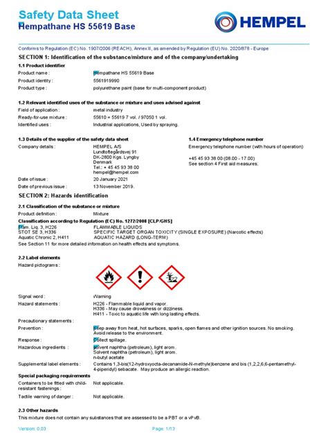 Hempathane Hs 55610 Black Base Msds Pdf Firefighting Occupational
