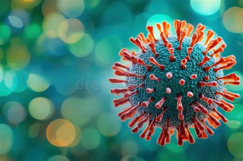 Close Up Of A Bird Flu Virus Particle Attacking A Cell Detailed