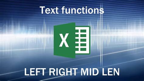 excel formulas and functions left right mid len youtube