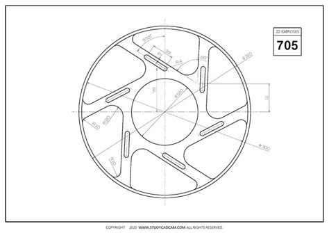 2D CAD Exercises 705 STUDYCADCAM