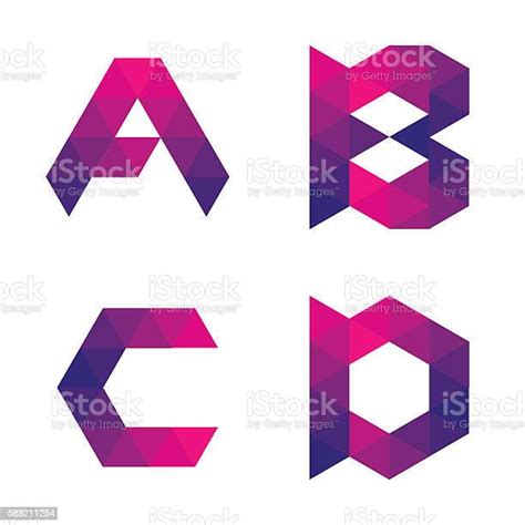 일련의 기하학적 문자 A B C D 알파벳 C에 대한 스톡 벡터 아트 및 기타 이미지 알파벳 C 삼각형 디자인 Istock