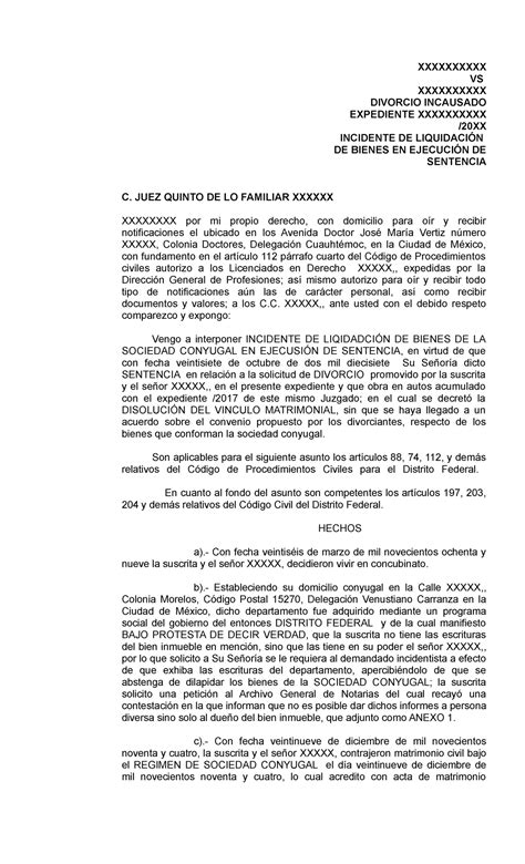 Modelo De Demanda De Ejecucion De Sentencia Para Ceaccu Pdf Pena Porn