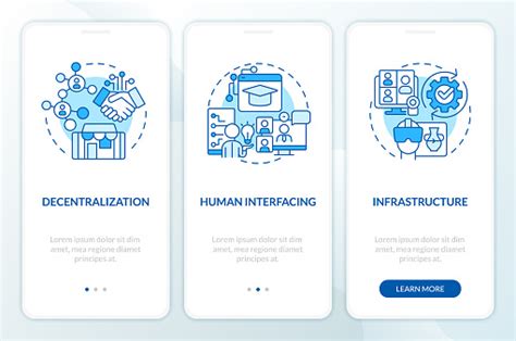 Layers Of Metaverse Blue Onboarding Mobile App Screen Stock Illustration Download Image Now