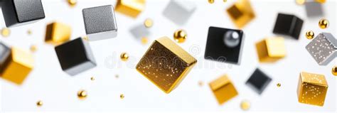 Abstract Floating Metallic Cubes Background Modern Luxurious Geometric Abstract And Dynamic