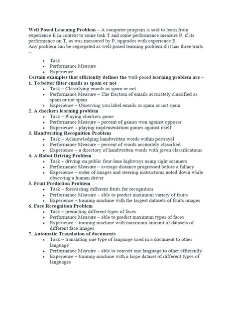 Well Posed Learning Problem Pdf Machine Learning Email Spam