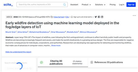 Early Wildfire Detection Using Machine Learning Model Deployed In The Fogedge Layers Of Iot
