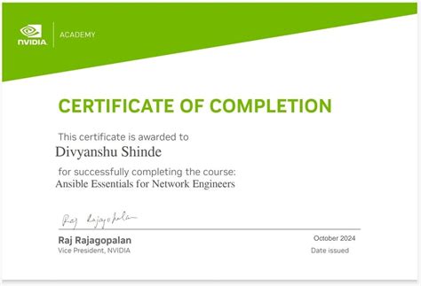 Divyanshu Shinde On Linkedin Nvidiacertified Ansibleessentials
