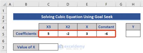 Solving Equations In Excel 5 Useful Examples Exceldemy