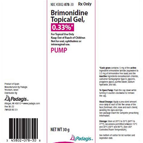 Brimonidine Topical Gel 033 Pump Rosacea Relief — Mountainside Medical