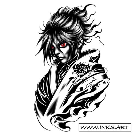 Tattoo Design Itachi Uchiha With Bleeding Eyes Style Japanese